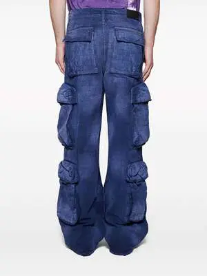 Amiri Logo-jacquard Cotton Cargo Jeans - Blue