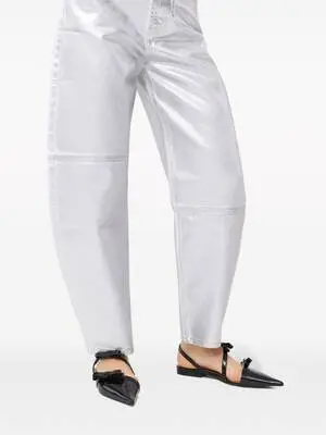 GANNI Bow-detail Slingback Ballerinas