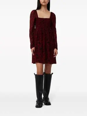 GANNI Square-neck Georgette Minidress