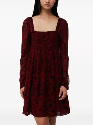 GANNI Square-neck Georgette Minidress