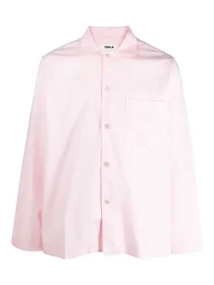TEKLA Cotton Poplin Pajama Shirt - Pink