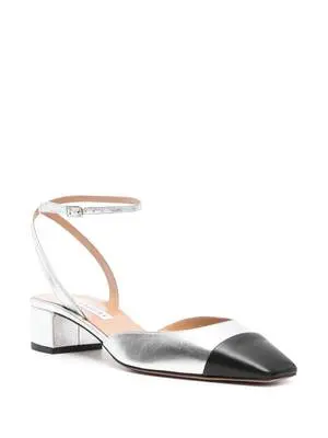 AQUAZZURA French Flirt 35mm Leather Pumps - Silver