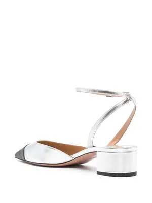 AQUAZZURA French Flirt 35mm Leather Pumps - Silver