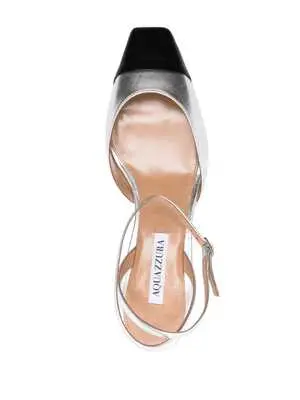 AQUAZZURA French Flirt 35mm Leather Pumps - Silver