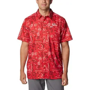 Columbia Georgia Bulldogs Super Slack Tide Omni-wick Button-up Shirt - Red