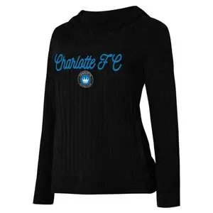 CONCEPTS SPORT Charlotte Fc Linger Long Sleeve Hooded Top - Black