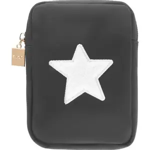 BLOC BAGS Mini Star Appliqué Cosmetics Bag - Black/white