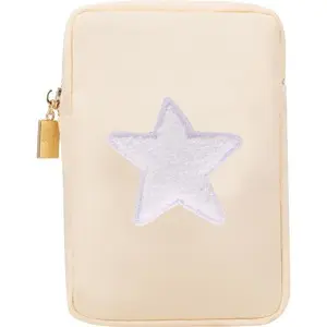 BLOC BAGS Mini Star Appliqué Cosmetics Bag - Cream
