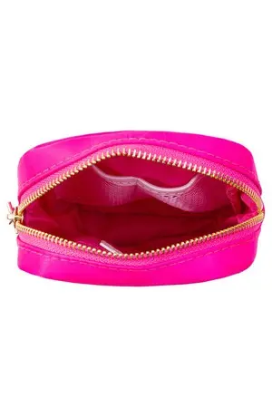 BLOC BAGS Mini Heart Cosmetic Bag - Hot Pink/ Hot Pink