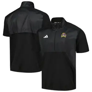 Adidas Ecu Pirates Sideline Aeroready Raglan Short Sleeve Quarter-zip Jacket - Black