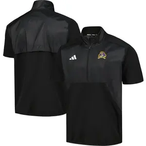 Adidas Ecu Pirates Sideline Aeroready Raglan Short Sleeve Quarter-zip Jacket - Black