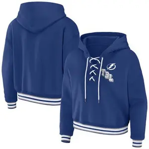 WEAR BY ERIN ANDREWS Tampa Bay Lightning Lace-up Pullover Hoodie - Blue