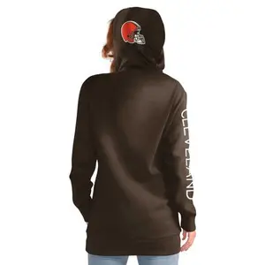 G-III 4HER BY CARL BANKS Cleveland Browns Extra Inning Pullover Hoodie - Brown
