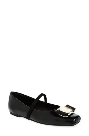 Mary Jane Ballet Flats with Bow Detail