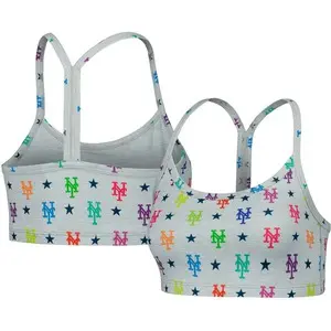 Terez New York Mets Tlc Rainbow Bra - Gray