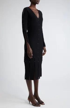 St. John Car Wash Long-sleeve Jersey Dress