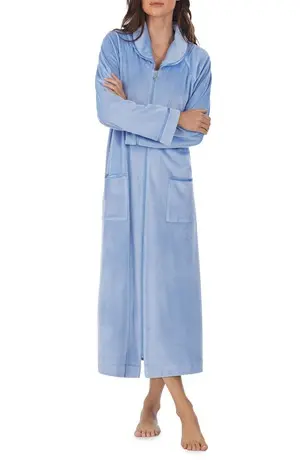 Eileen West Zip-up Longline Robe Periwinkle