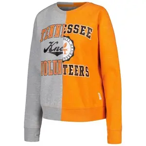 PRESSBOX Tennessee Volunteers Half And Half Raglan Pullover Sweatshirt