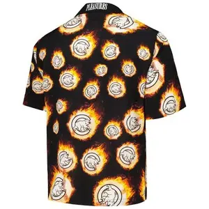 PLEASURES Chicago Cubs Flame Fireball Button-up Shirt