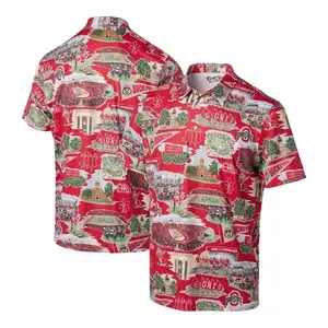 Reyn Spooner Ohio State Buckeyes Scenic Polo - Scarlet