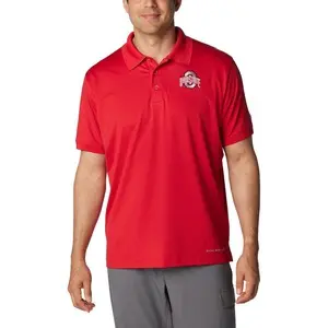 Columbia Ohio State Buckeyes Pfg Tamiami Omni-shade Polo - Scarlet