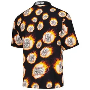 PLEASURES Seattle Mariners Flame Fireball Button-up Shirt