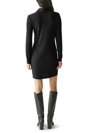 Michael Stars Kayla Long-sleeve Ribbed Mini Dress