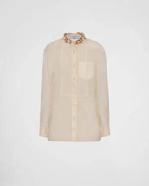 Prada Embroidered Organza Shirt