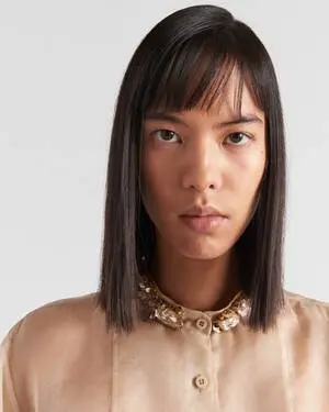 Prada Embroidered Organza Shirt