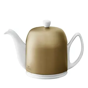 DEGRENNE PARIS Salam 23 Oz. Tea Pot - White/bronze