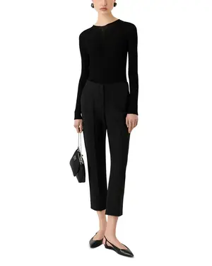 Emporio Armani Stretch Gabardine 7/8 Trousers - Black