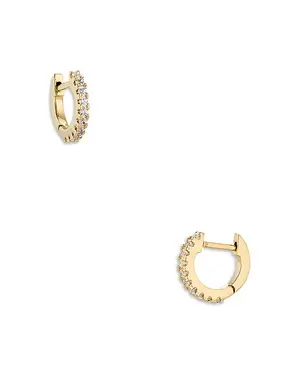 Nadri Pave Huggie Hoop Earrings - Gold