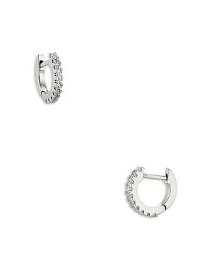 Nadri Pave Huggie Hoop Earrings - Silver