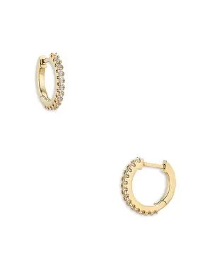 Nadri Pave Front Huggie Hoop Earrings - Gold