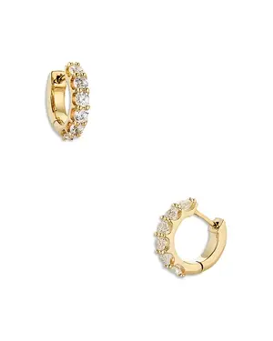 Nadri Huggie Hoop Earrings - Gold