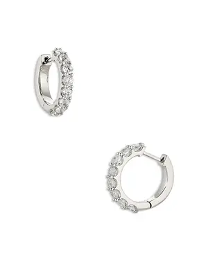 Nadri Huggie Hoop Earrings - Silver