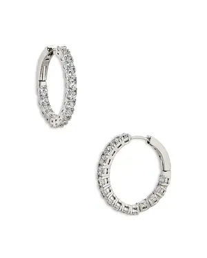 Nadri Inside Out Hoop Earrings - Silver