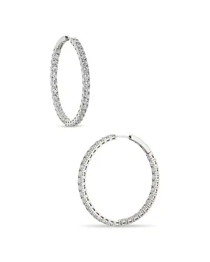 Nadri Inside Out Hoop Earrings - Silver