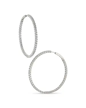 Nadri Inside Out Hoop Earrings - Silver