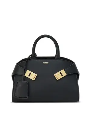 FERRAGAMO Hug Soft Mini Leather Crossbody - Nero