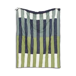 ANCHAL Offset Stripe Quilt Throw Blanket - Spruce