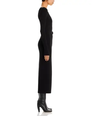 Norma Kamali Long Sleeve Side Slit Gown