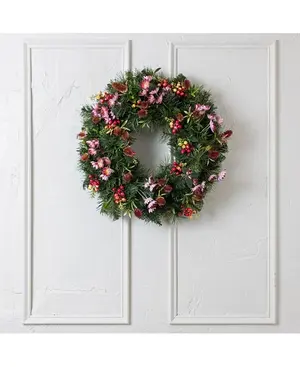 COCOBELLA Carrol Holiday Wreath - Pink