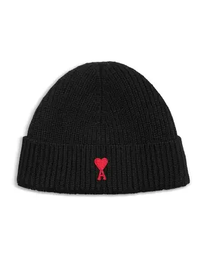 AMI Paris Ami ADC Embroidered Beanie Black Red