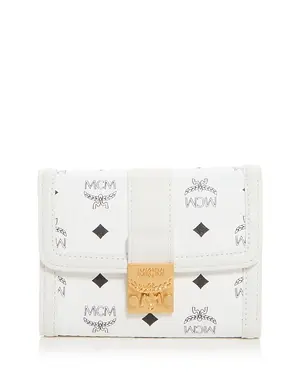 Mcm Tracy Small Visetos Trifold Wallet - White