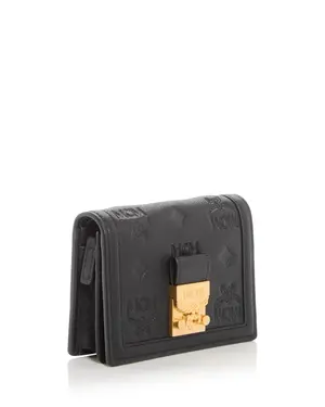 Mcm Tracy Embossed Monogram Small Leather Wallet