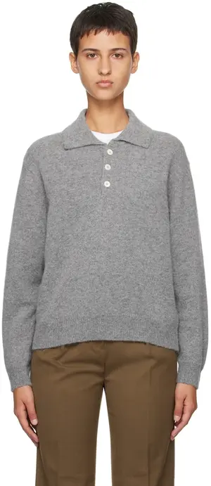 DUNST Dunst Gray Collared Polo - Melange Grey