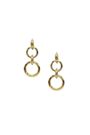 KENNETH JAY LANE Tone Hammered Circle Dangle Earrings - Gold