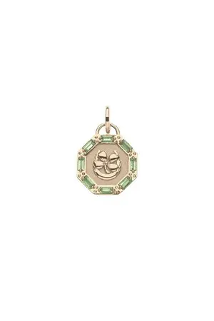 JANE WIN Lucky Petite Embellished Coin Pendant - Gold