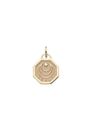 JANE WIN Lucky Petite Embellished Coin Pendant - Natural